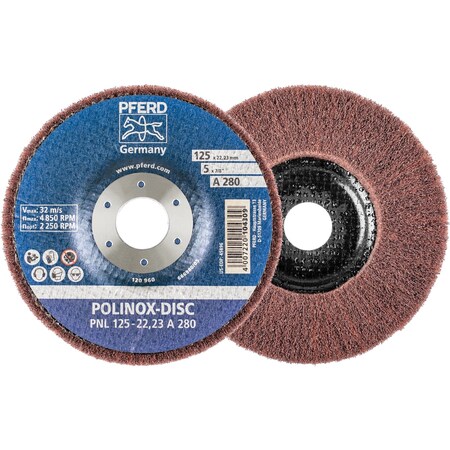Pferd 5" x 7/8" POLINOX Fibre-backing disc - Radial - PNL - Aluminum Oxide - 280 grit 5PK 45896 ...